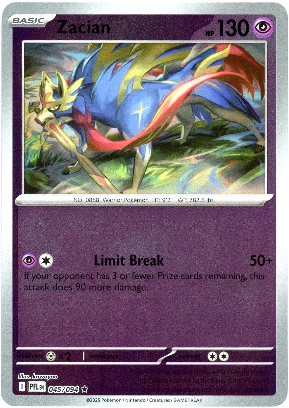 Phantasmal Flames - 045/094 - Zacian - Reverse Holo – Cards Center