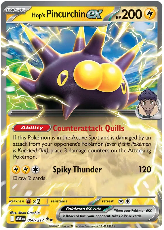 Ascended Heroes - 068/217 - Hop's Pincurchin ex – Cards Center