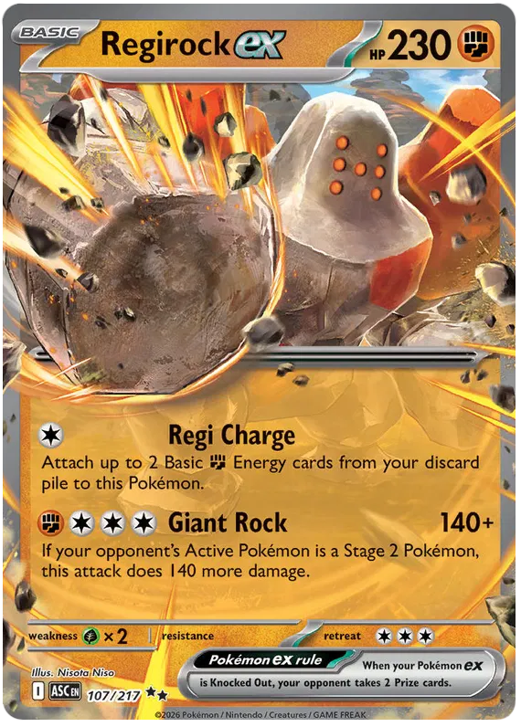 Ascended Heroes - 107/217 - Regirock ex – Cards Center